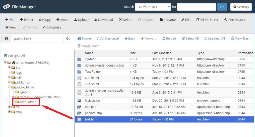 cPanel File Manager: Memindahkan File ke Folder