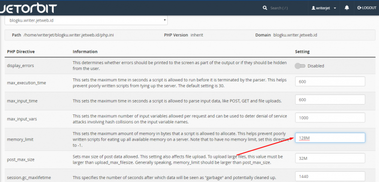 Cara Mengubah Memori Limit PHP di Cpanel - Panduan Hosting Jetorbit