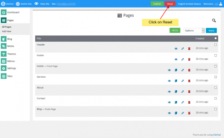 Cara Reset Sitepad Website Builder - Panduan Hosting Jetorbit