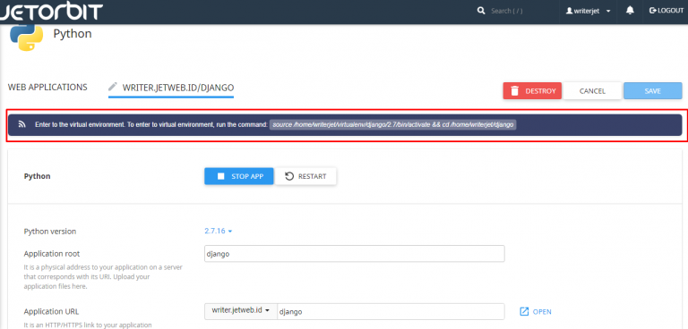 Cara Install dan Konfigurasi Django di Cpanel - Panduan Hosting Jetorbit