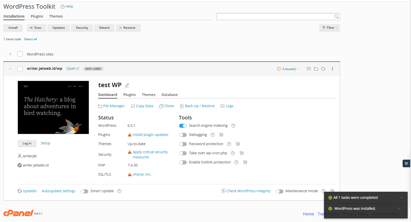 Cara Install dan Manage Wordpress Menggunakan WP Toolkit - Panduan ... Cara Install dan Manage Wordpress Menggunakan WP Toolkit - Panduan ...