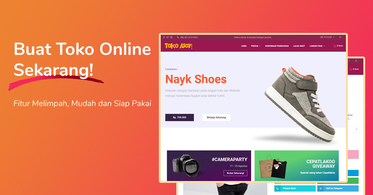 Miliki Website Toko Online Murah 2022 - Gratis Hosting dan Domain